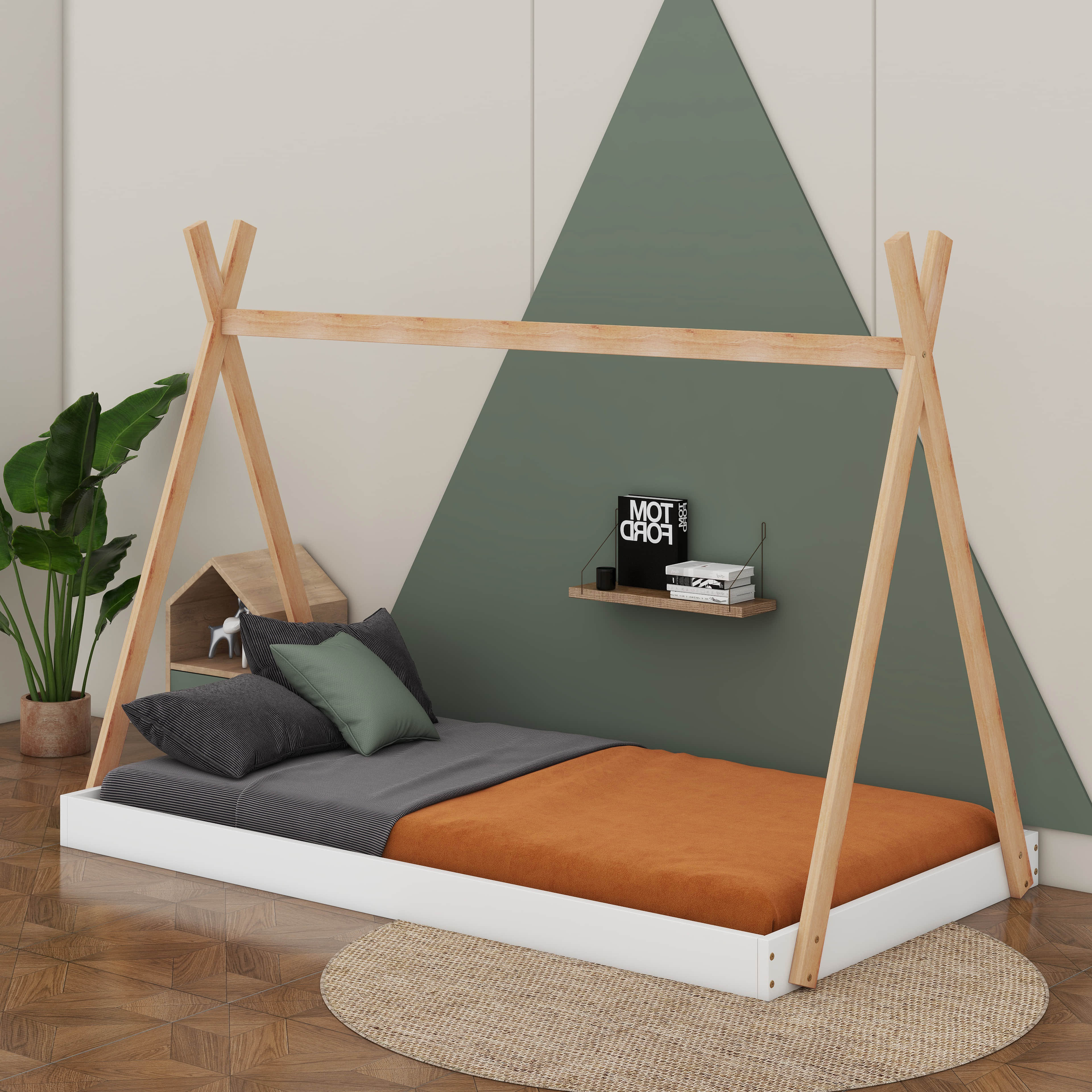 Harper Orchard Twin Tent Floor Bed With Triangle Structure - Wayfair Canada