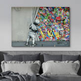 IDEA4WALL Pop Urban Street " Banksy Thinking Monkey With Headphones ...