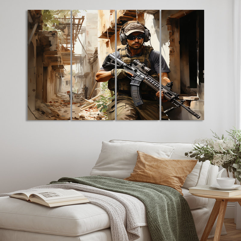 Design Art Us Military in Mission III - Army Metal Wall Art Prints Set ...
