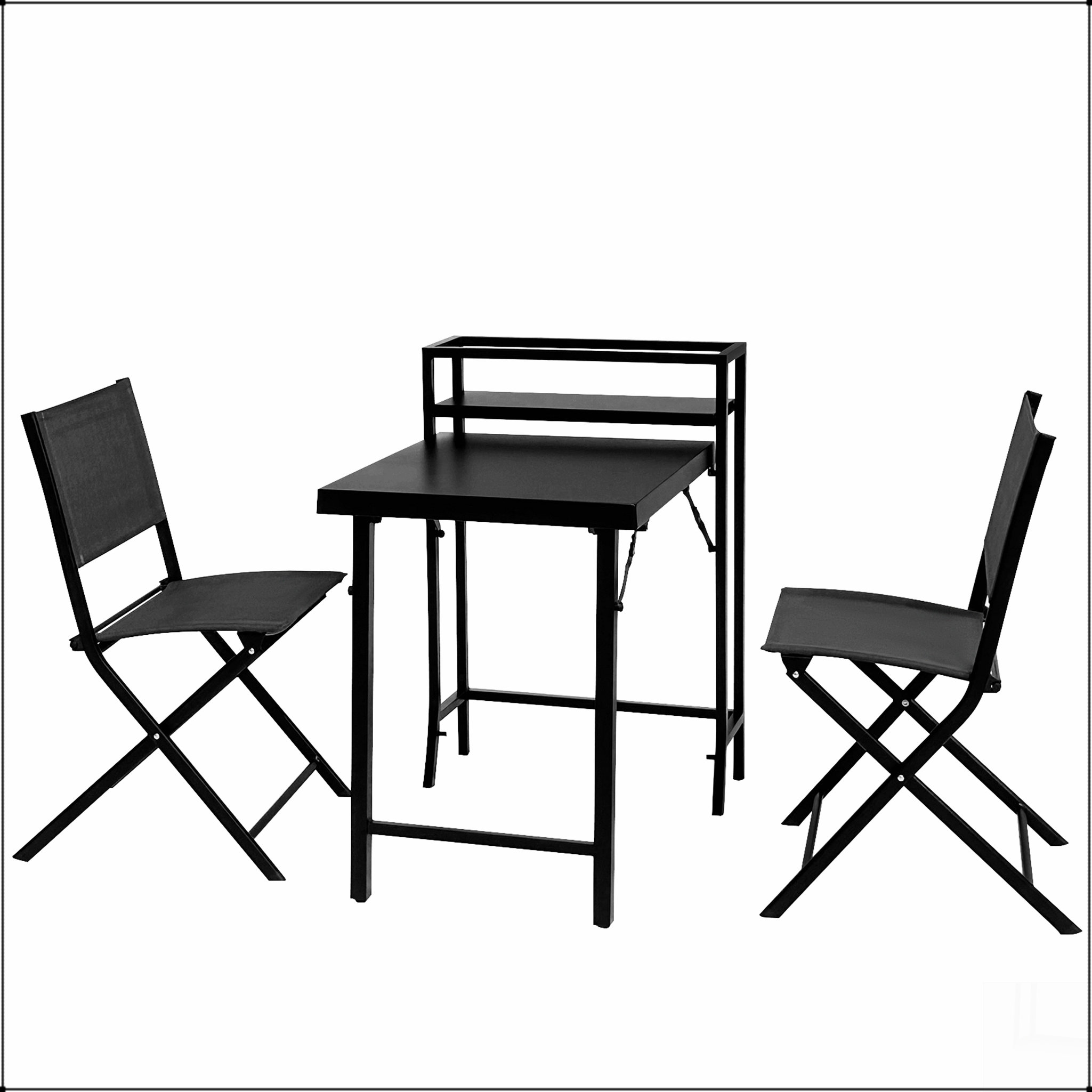 Ebern Designs 3PCS Patio Bistro Set, Patio Set of Foldable Patio Table ...