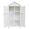 Roomfitters 67 Inch White Fir Wood Outdoor Storage Shed with Double ...