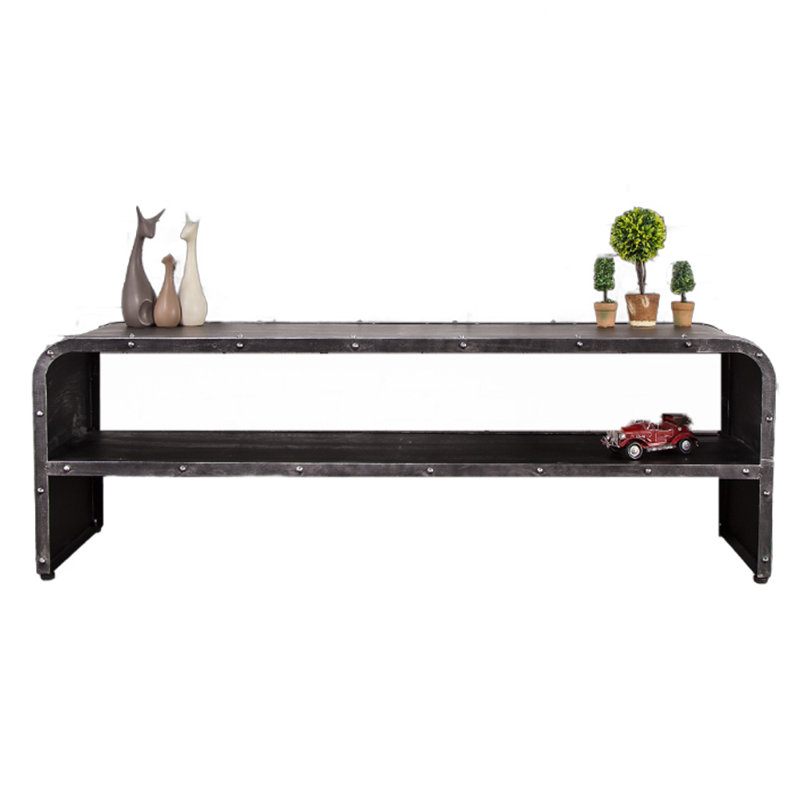 Industrial Style Sofa Iron TV Stand With Rivet Accents 59.05'' W ...