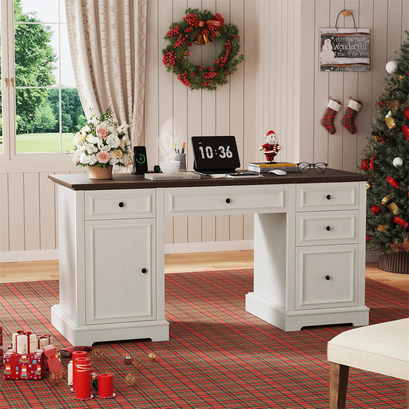 Lark Manor™ 60'' Executive Desk Rectangle Computer Desk With Storage ...