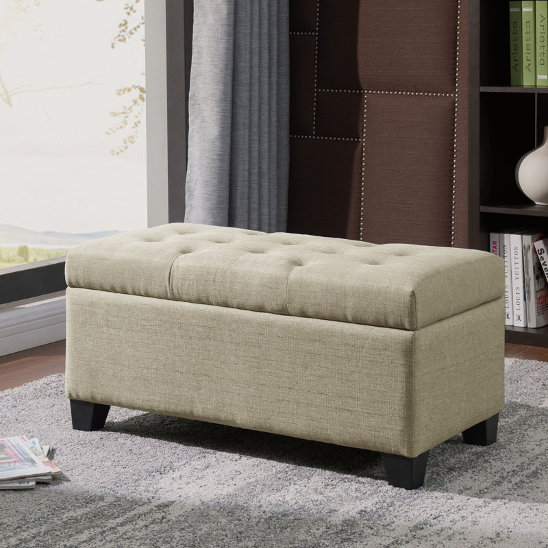 Latitude Run® Polyester Upholstered Storage Bench | Wayfair