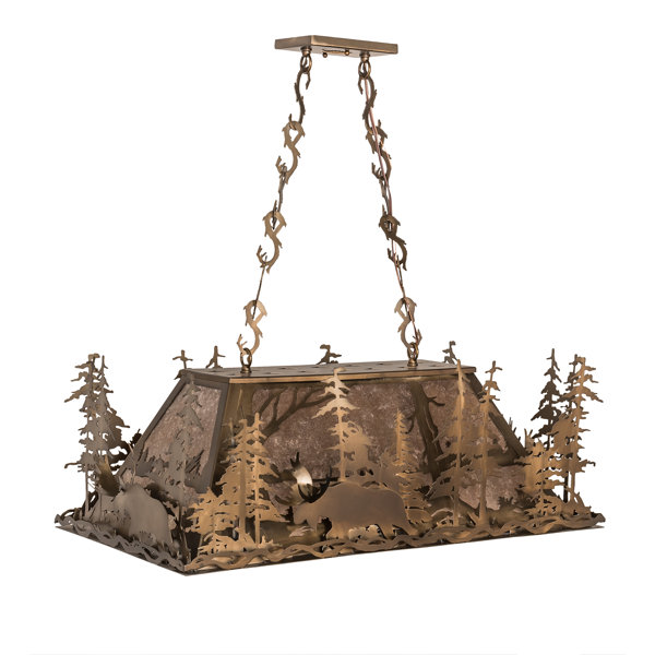 Meyda Lighting Rustic Lodge 6 - Light Antique Copper Pool Table Lights ...