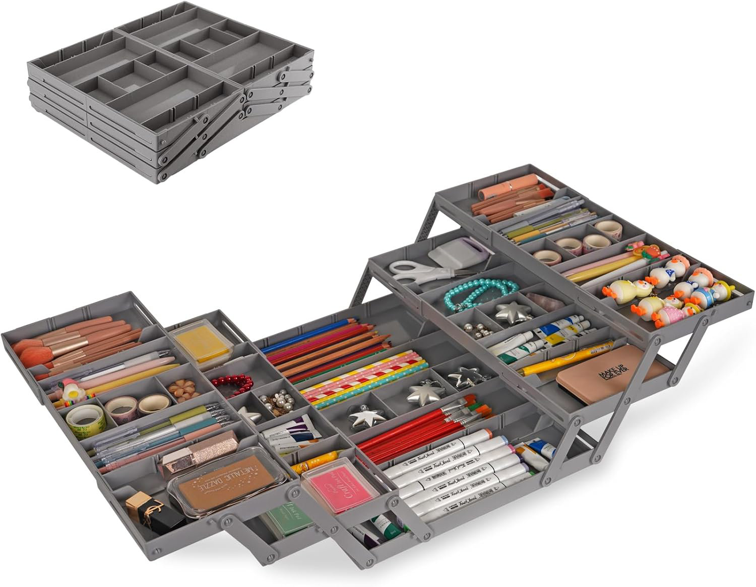 Rebrilliant 3-tier Expandable Drawer Organizer Folding Storage | Wayfair