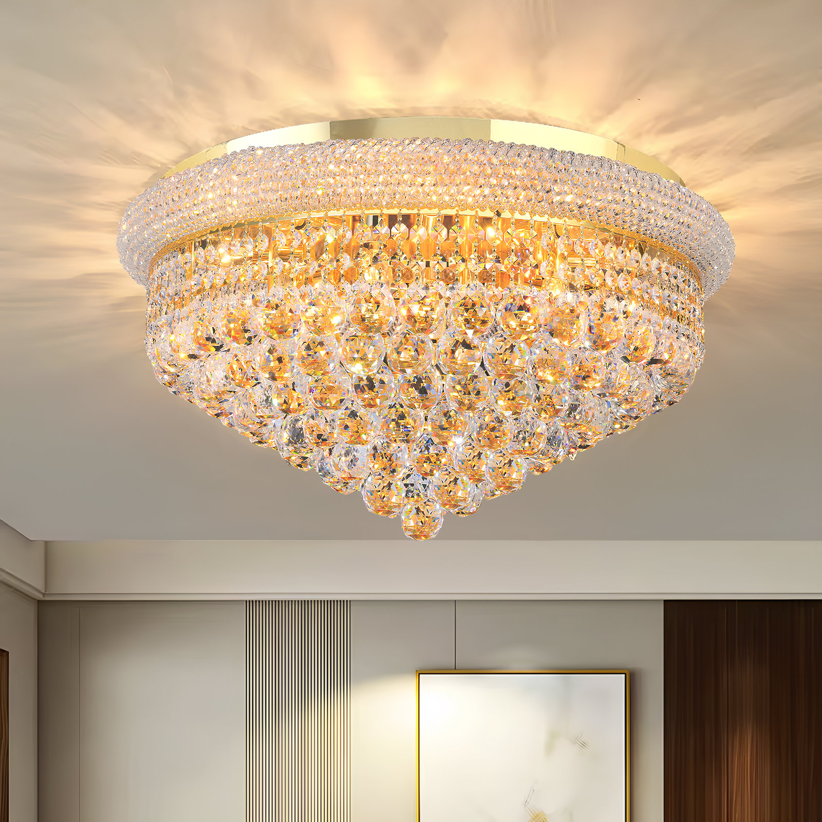 Rosdorf Park Iyannah 23 '' Crystal LED Flush Mount Light - Wayfair Canada