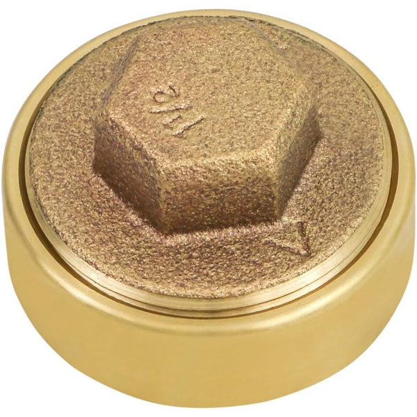 Highcraft Cast Brass DWV End Cleanout Tee with Plug 1-1/2" C for Drain ...