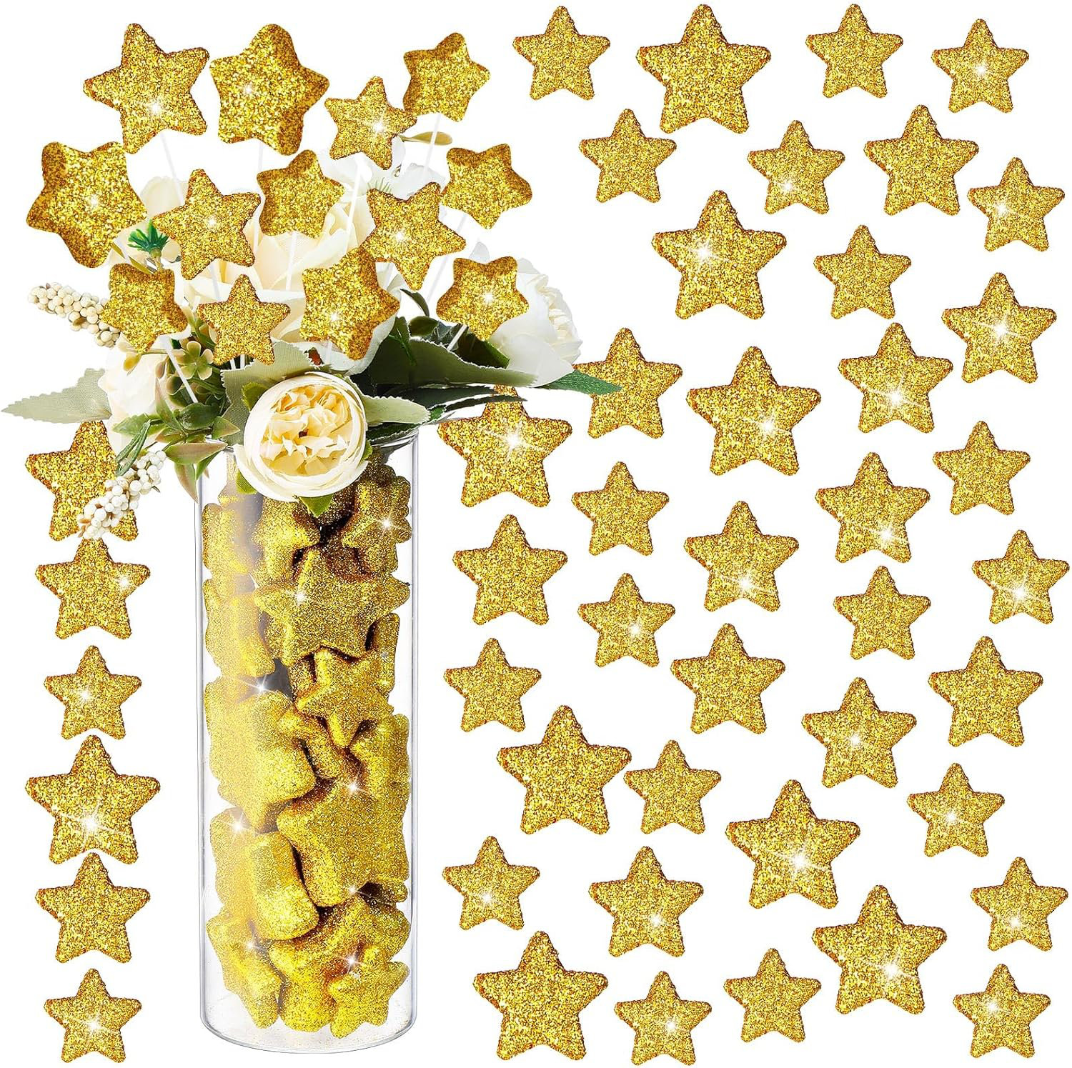 Everly Quinn 60 Pcs Glitter Foam Star Vase Fillers - Wayfair Canada