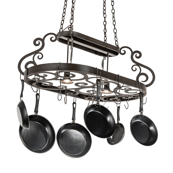 Meyda Lighting Neo Metal Handcrafted Oval Hanging Pot Rack | Wayfair