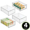 mDesign Stackable Kitchen Food Storage Box With Pull-Out Drawer, 4 Pack ...
