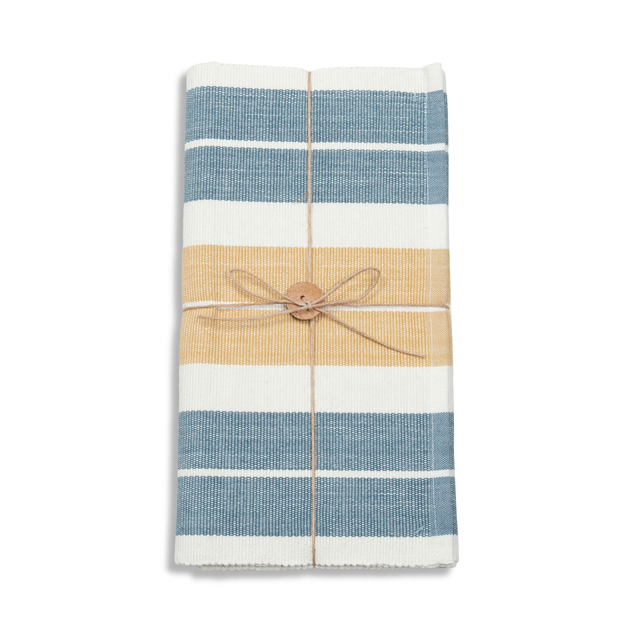 Highland Dunes Blue & Tan Stripe Woven 13X72" Kitchen Table Runner ...