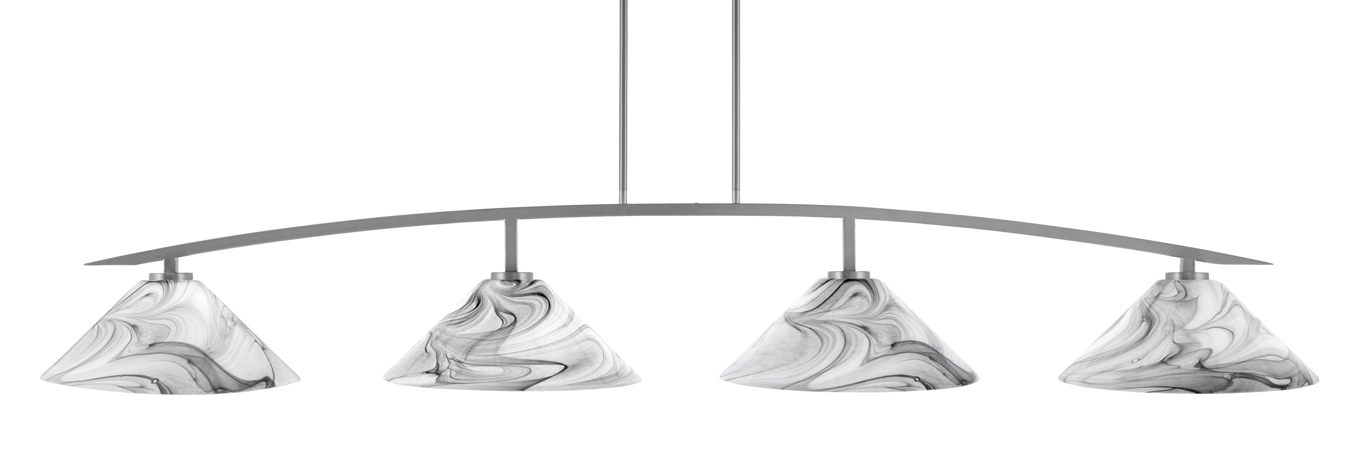 Toltec Lighting Kurve 4 Light Bar Shown In Graphite Finish With 16 ...