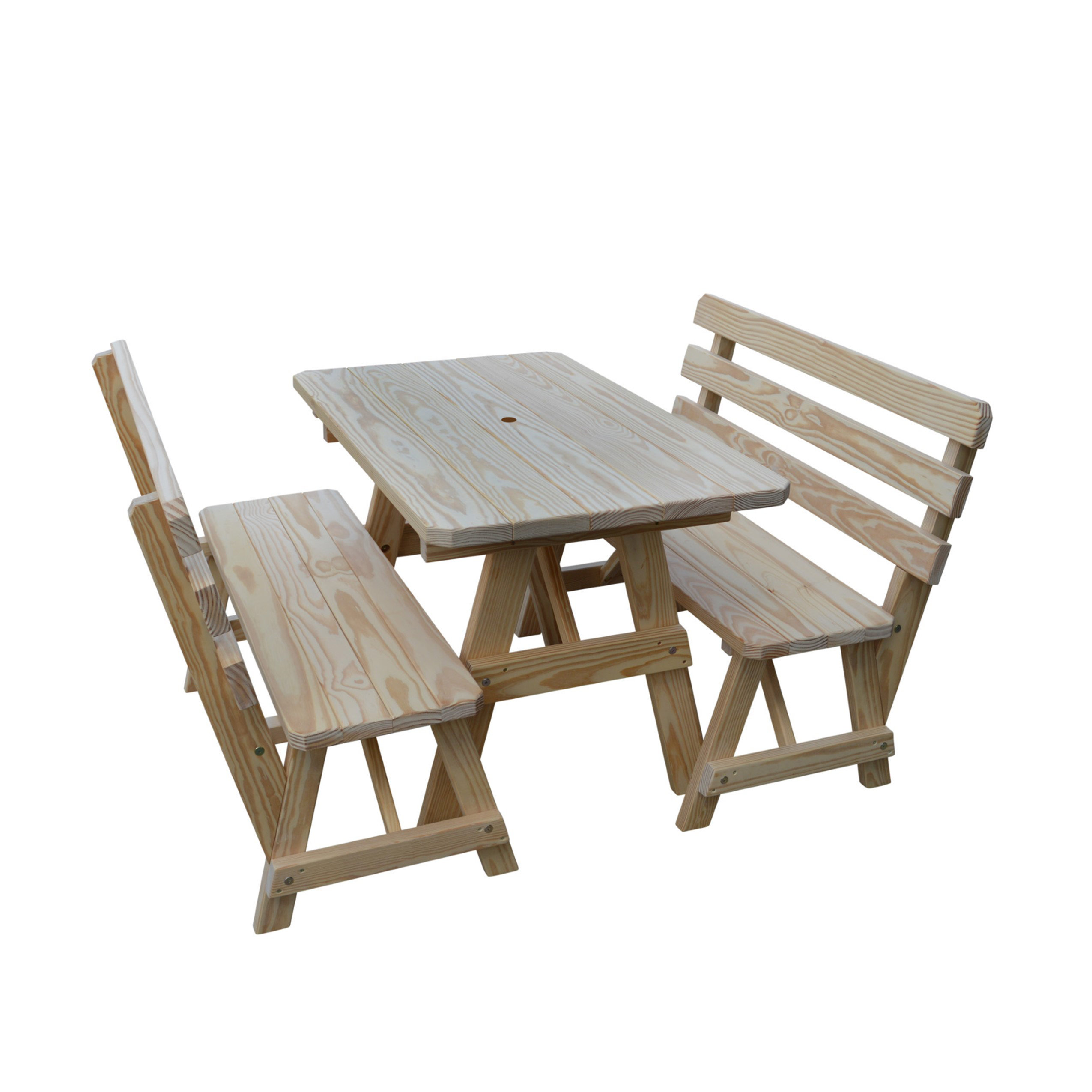 Gracie Oaks Uko Rectangular 4 - Person 44'' L Outdoor Restaurant Picnic ...