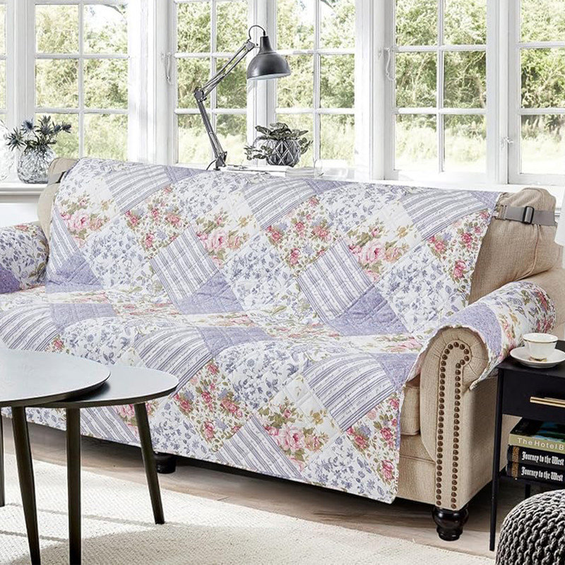 NOMBEL Patchwork Couch Cover, Quilted Large Sofa Slipcover, 70" Seat ...