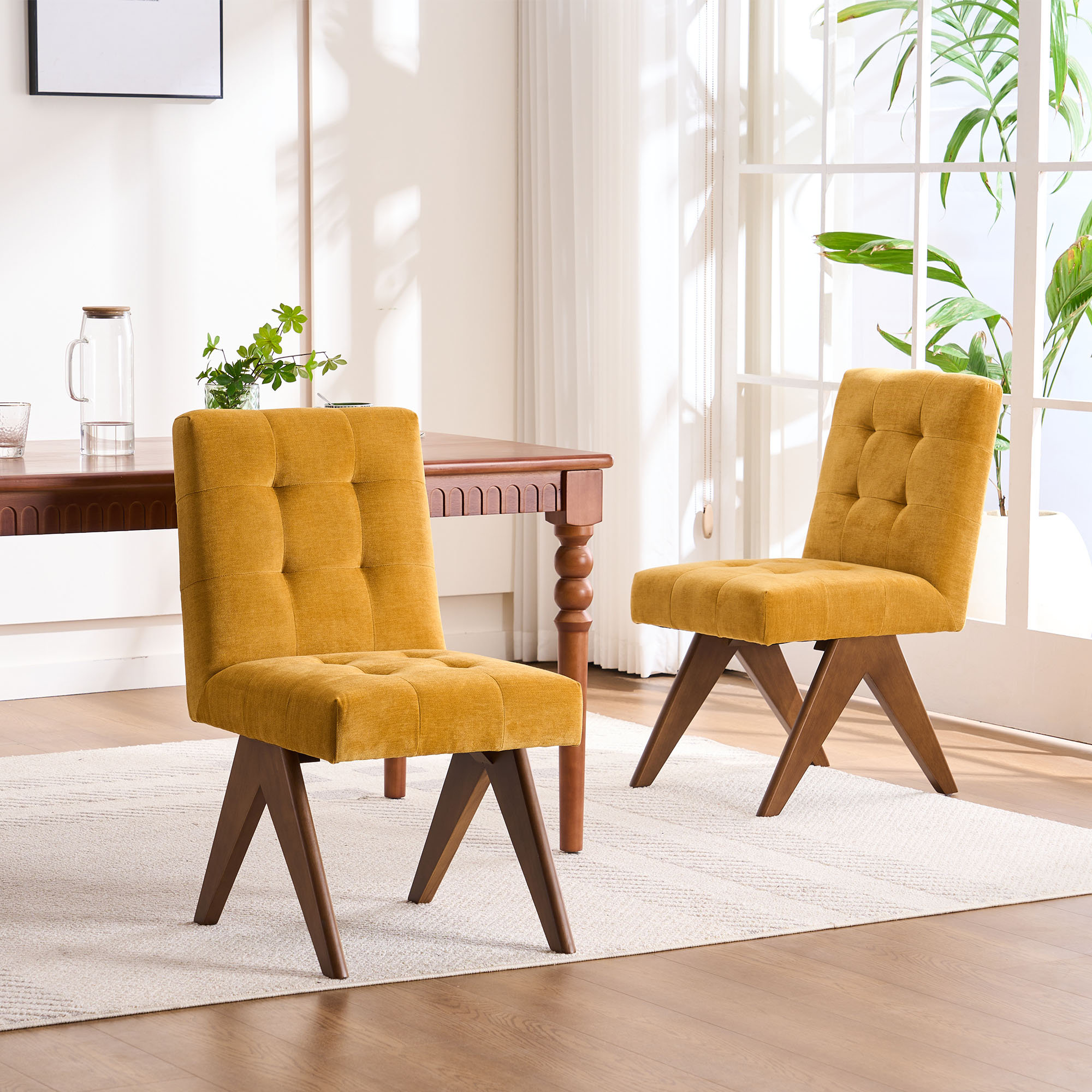 Corrigan Studio® Nieck Modern Upholstered Parsons Chair Linen Fabric ...
