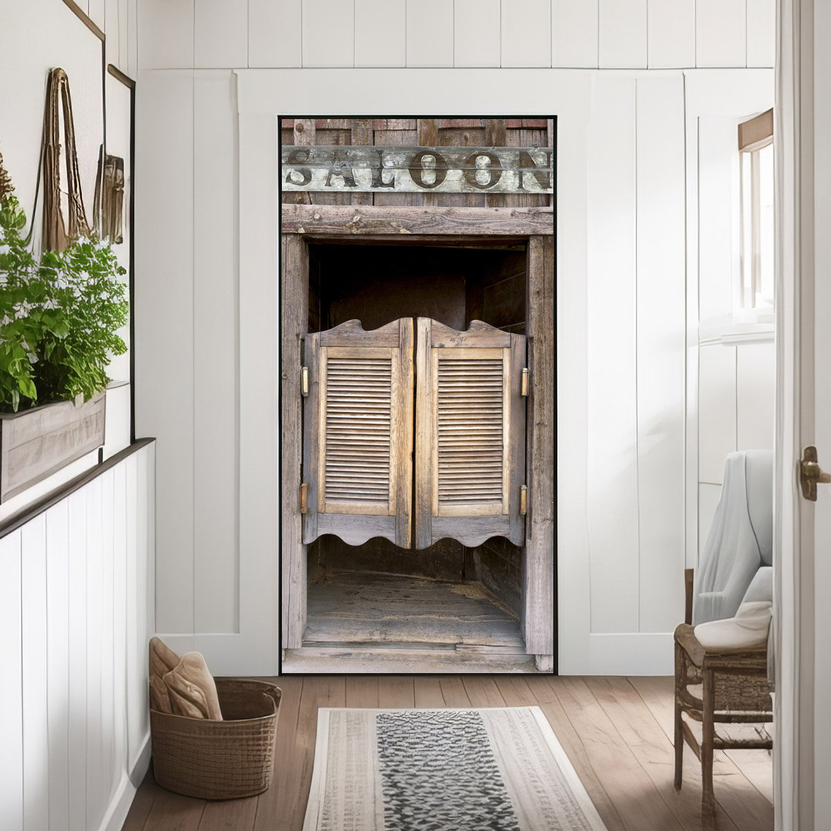 Gracie Oaks Rustic Western Saloon Door Wrap - Vintage Self-Adhesive ...