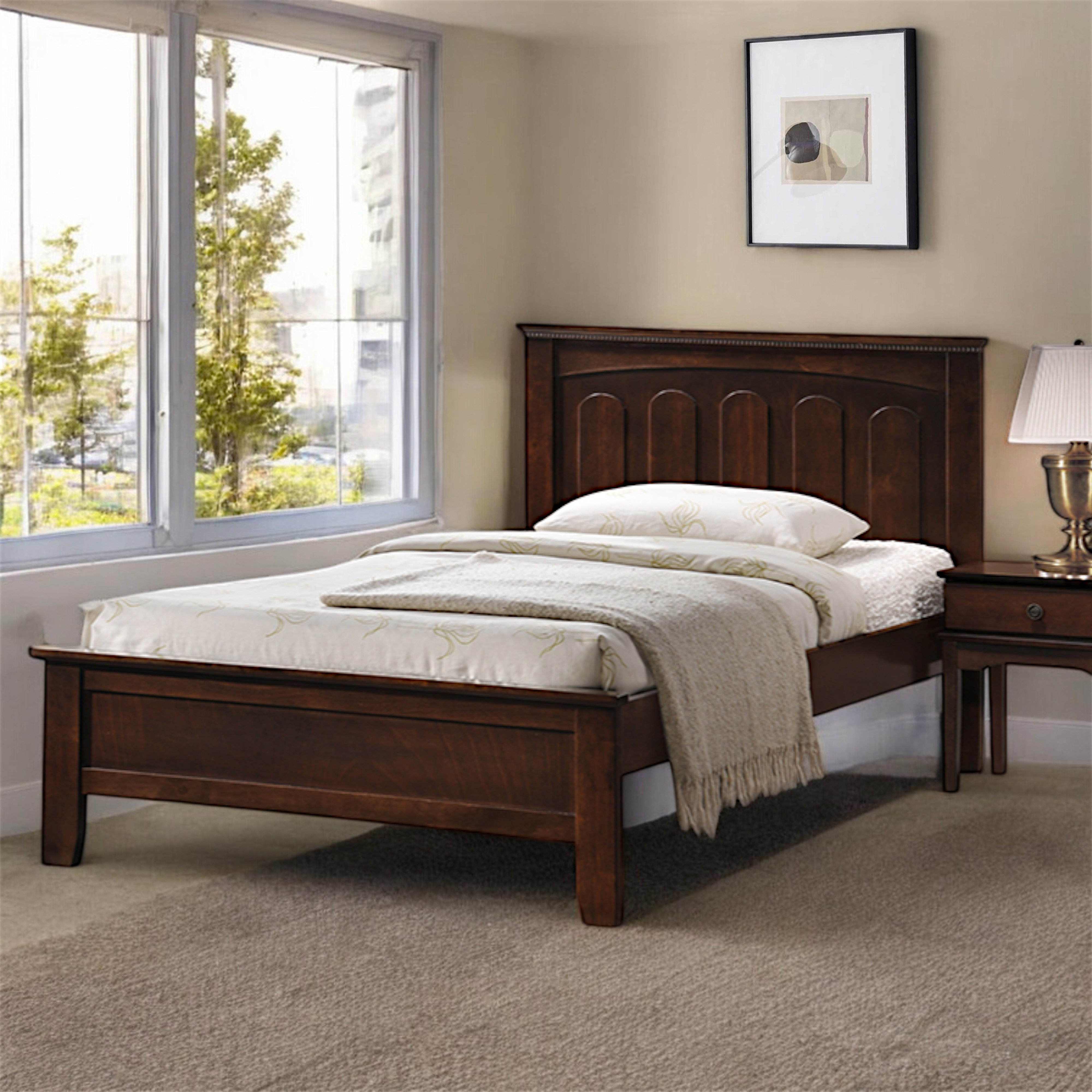 Latitude Run® Galet Contemporary Bed in Cappuccino Wood | Wayfair