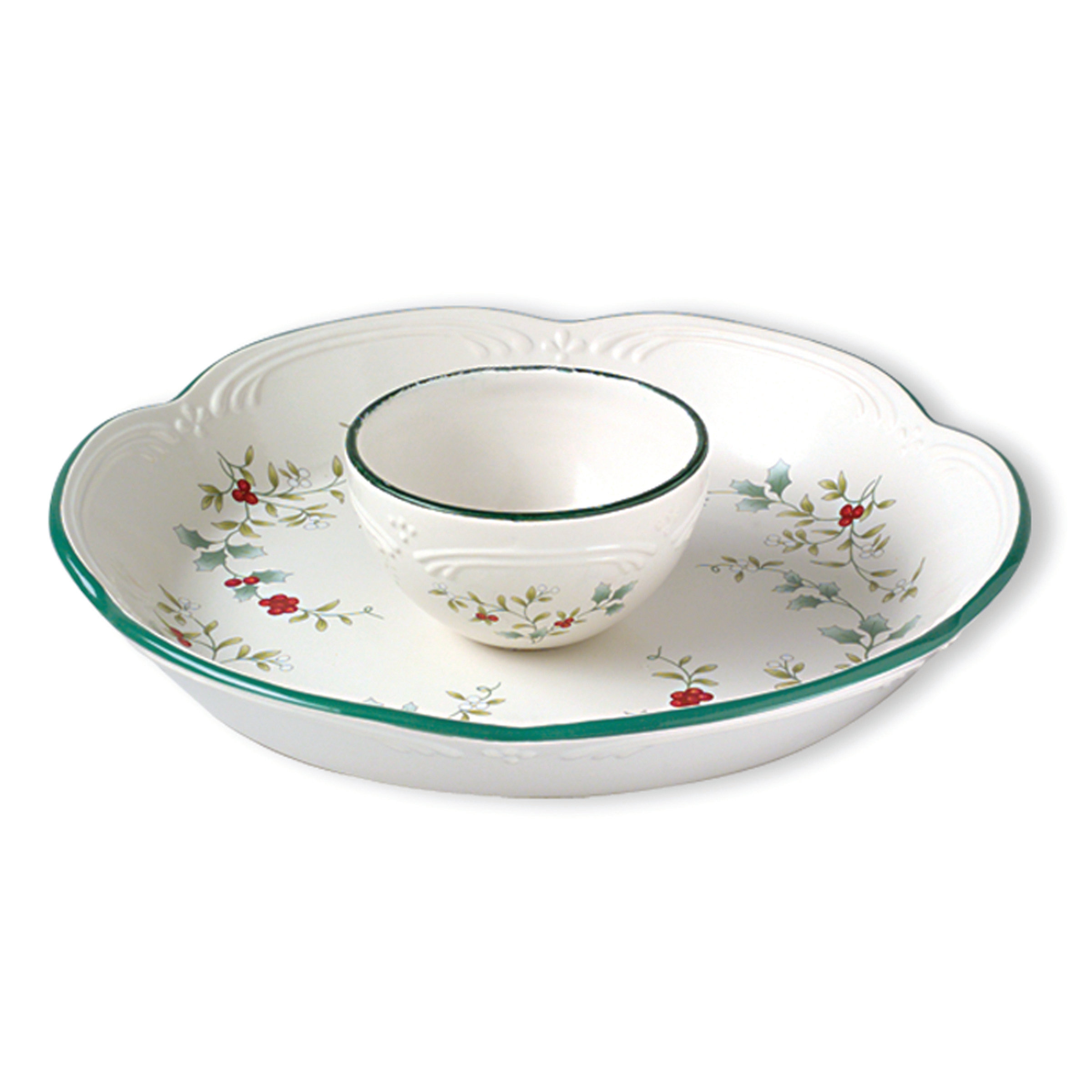 Pfaltzgraff Winterberry® 2 Piece Chip N Dip Set & Reviews | Wayfair