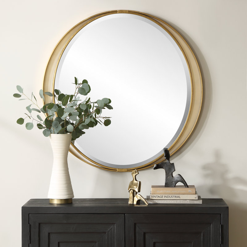 Joss & Main Dayton Gold Round Mirror | Wayfair