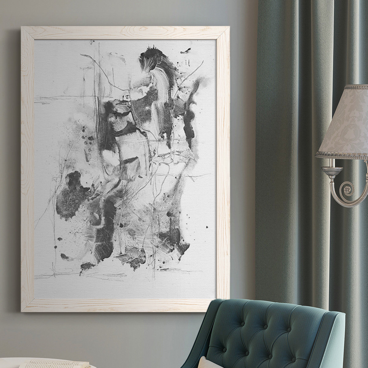 Ivy Bronx Stonington Graphite Abstract I Framed On Canvas Print | Wayfair