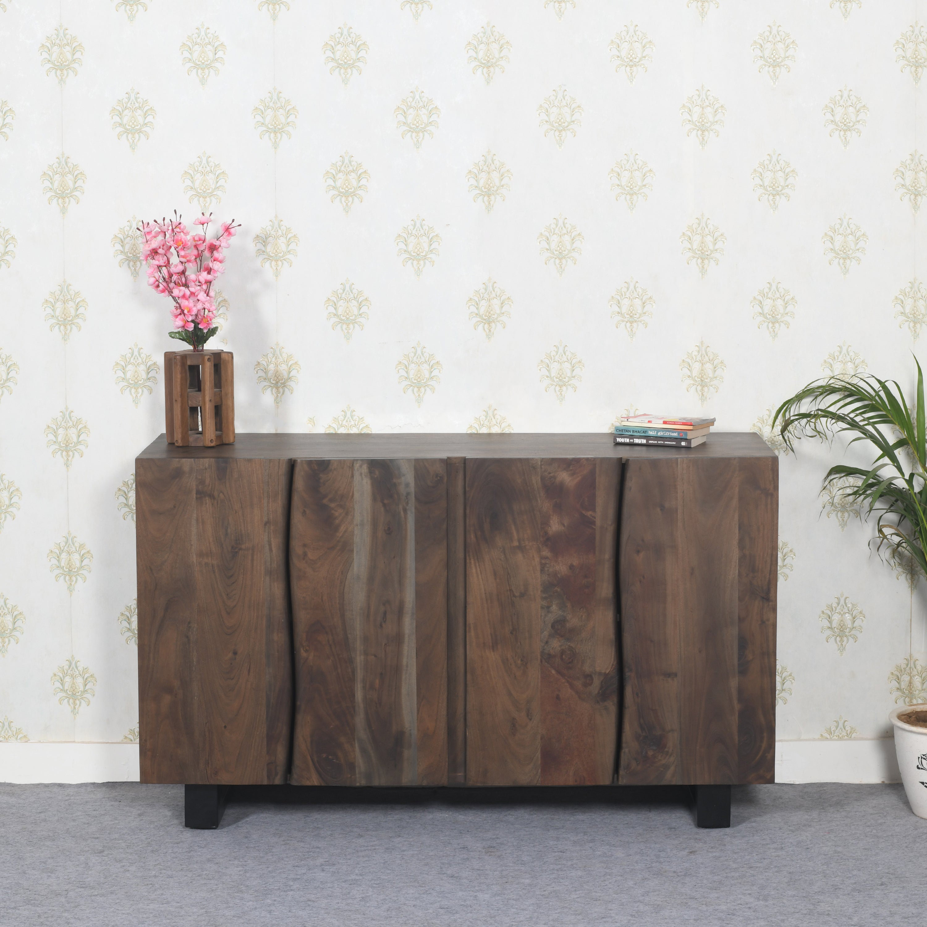Union Rustic Rupelmonde 150 Cm Wide Acacia Solid Wood Sideboard ...