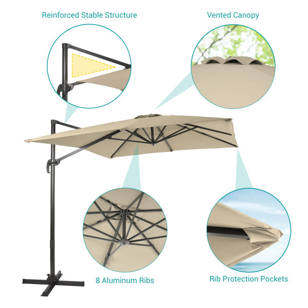 Arlmont & Co. Ruy 96" x 120'' Umbrella | Wayfair