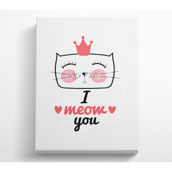 Happy Larry I Meow You Canvas Watercolour | Wayfair.co.uk