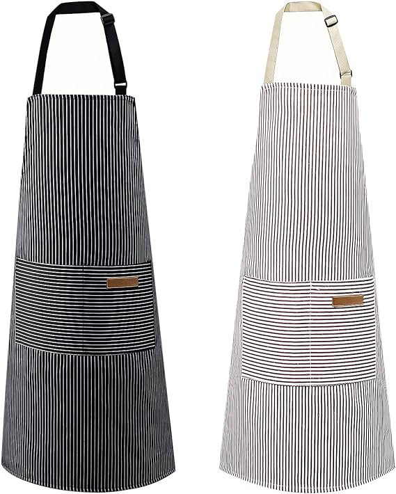 Latitude Run® 2 Pack Apron, Cotton Cooking Kitchen Aprons, Adjustable ...