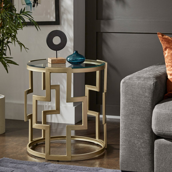 Etta Avenue™ Birnson Glass Frame End Table & Reviews | Wayfair