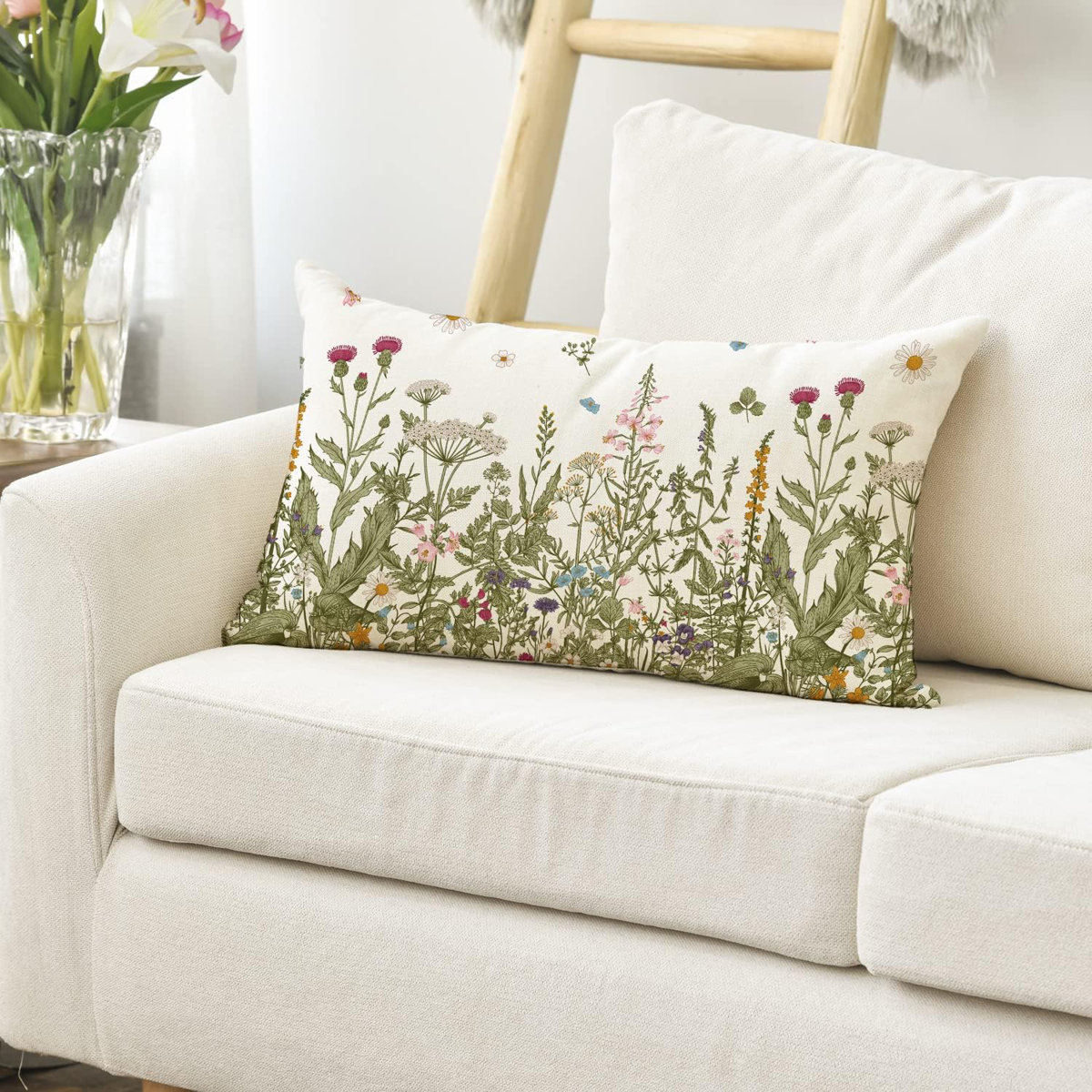 NEUTRALPOSTURE Wildflowers Spring Throw Pillow Cover, 12 X 20 Inch ...