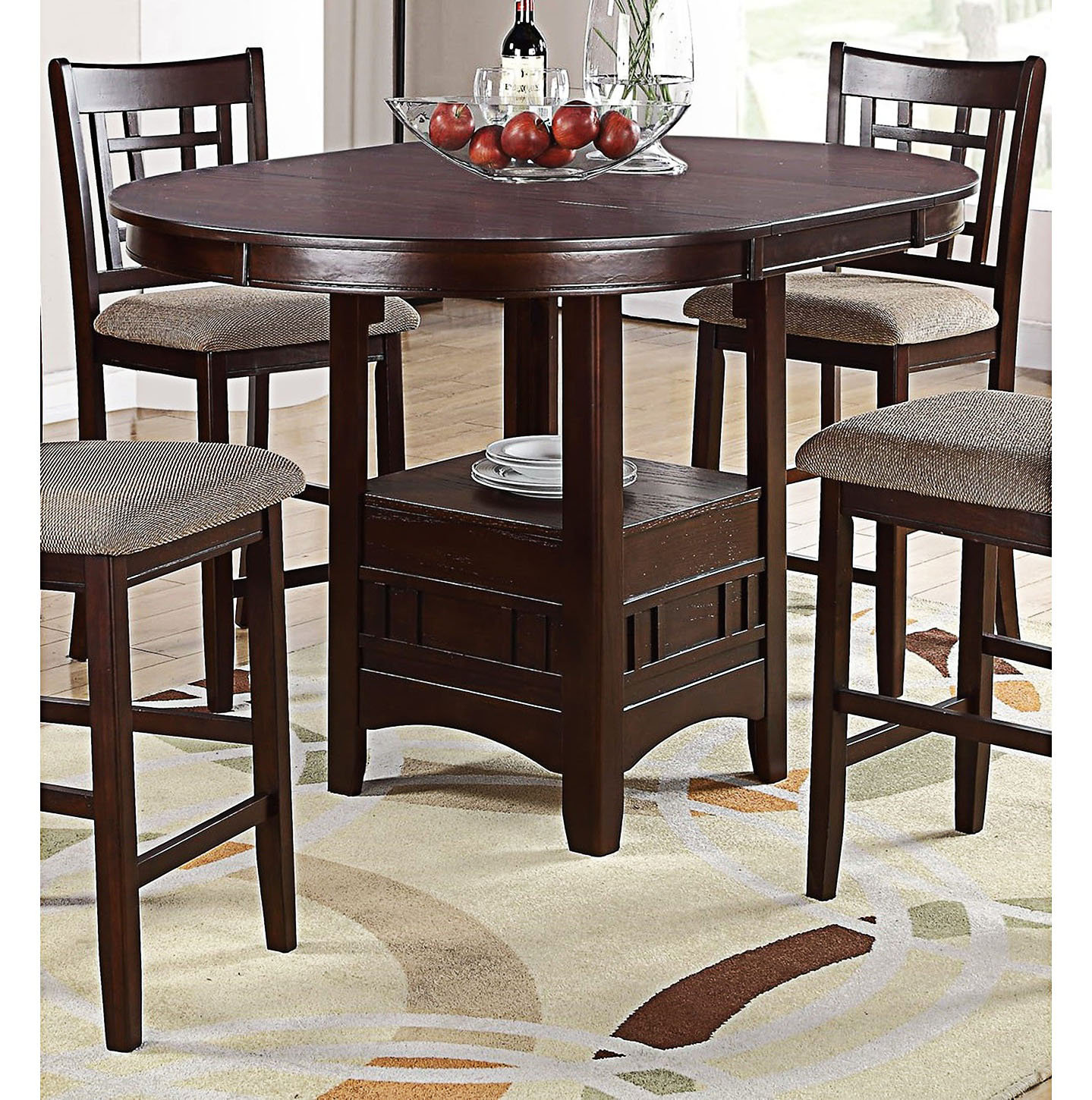 Latitude Run® Dining Table, Round Counter Height Dining Table With ...