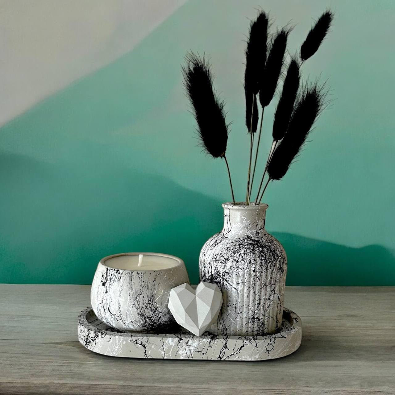 Brayden Studio® Set Of 3 Black And White Vases High Quality Decorative ...