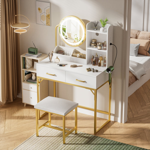 small gold dressing table
