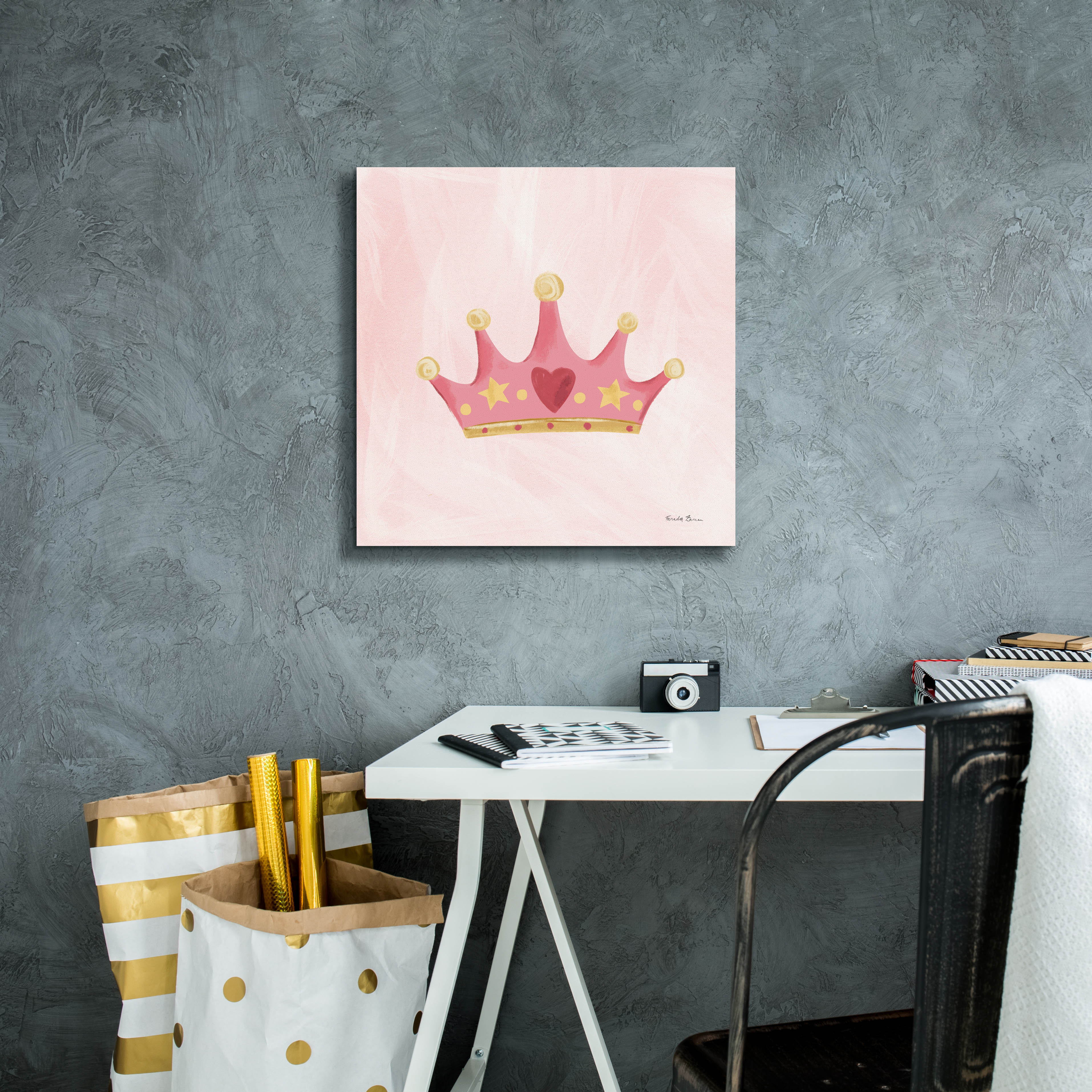 House of Hampton® 'Pretty Princess Crown' by Farida Zaman Canvas Wall ...