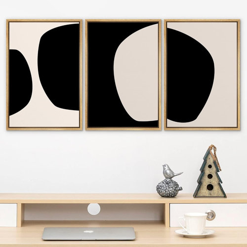 SIGNLEADER Negative Space Black Color Blocks Minimalist Neutral Framed ...