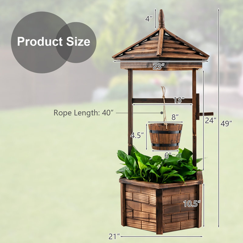 Arlmont & Co. Soriyah Wood No Subject Wishing Well | Wayfair