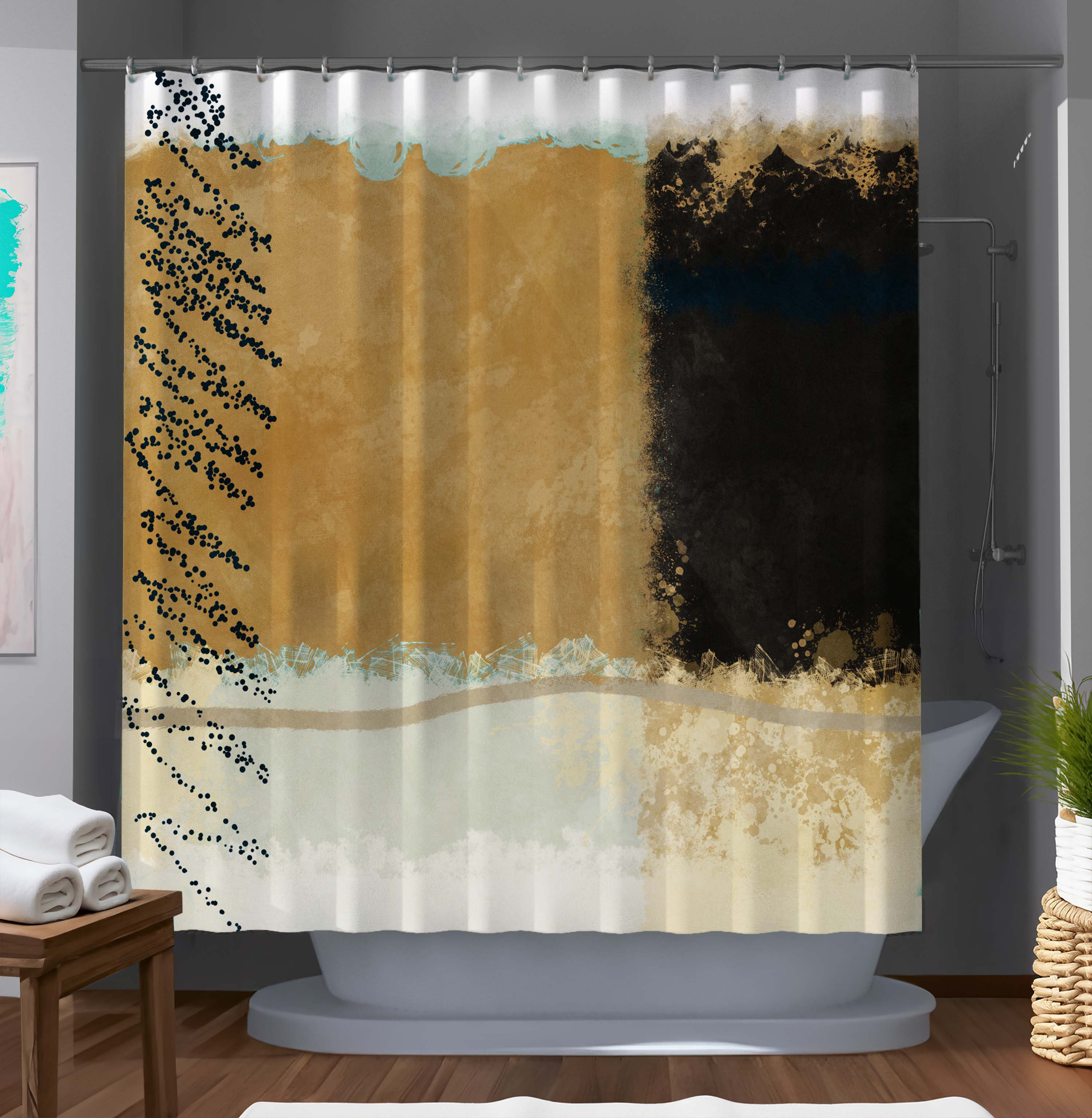 East Urban Home Spasoje Abstract Shower Curtain | Wayfair