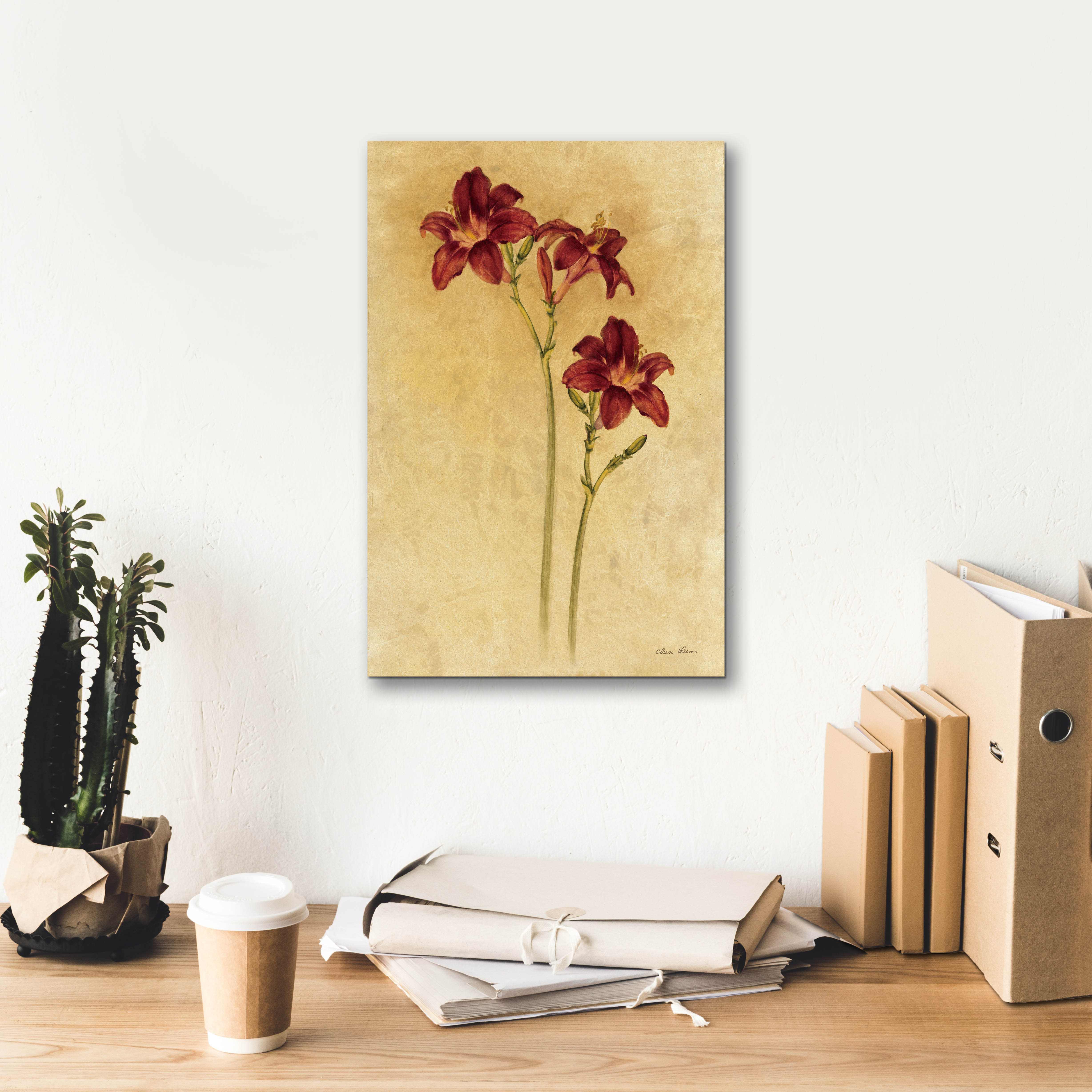 Red Barrel Studio® 'Red Day Lily' by Cheri Blum Canvas Wall Art | Wayfair