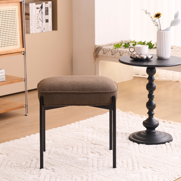 Ebern Designs Romere Vanity Stool Fabric Upholstered Accent Stool ...