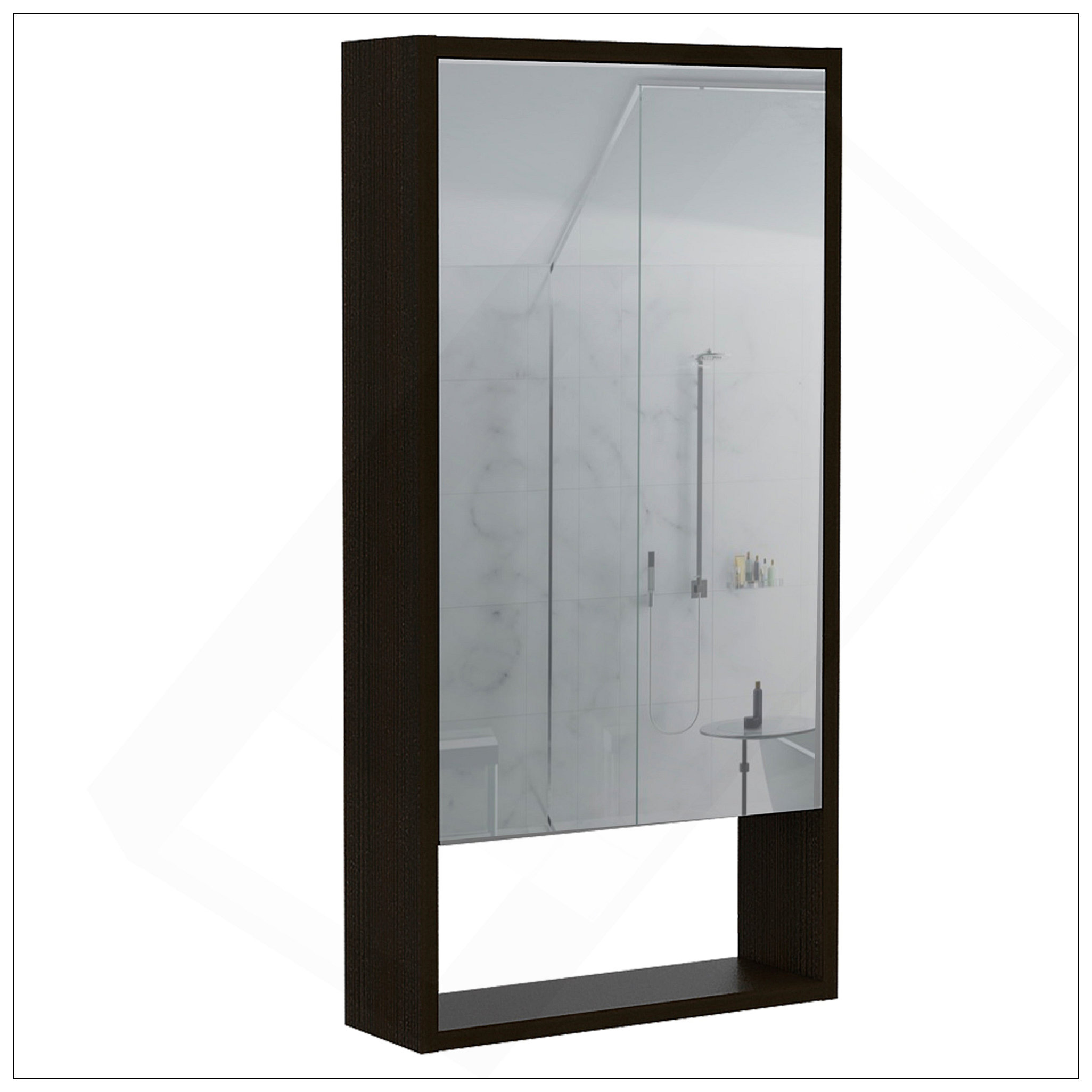 George Oliver Modesto Medicine Cabinet, One Open Shelf, Mirrored ...