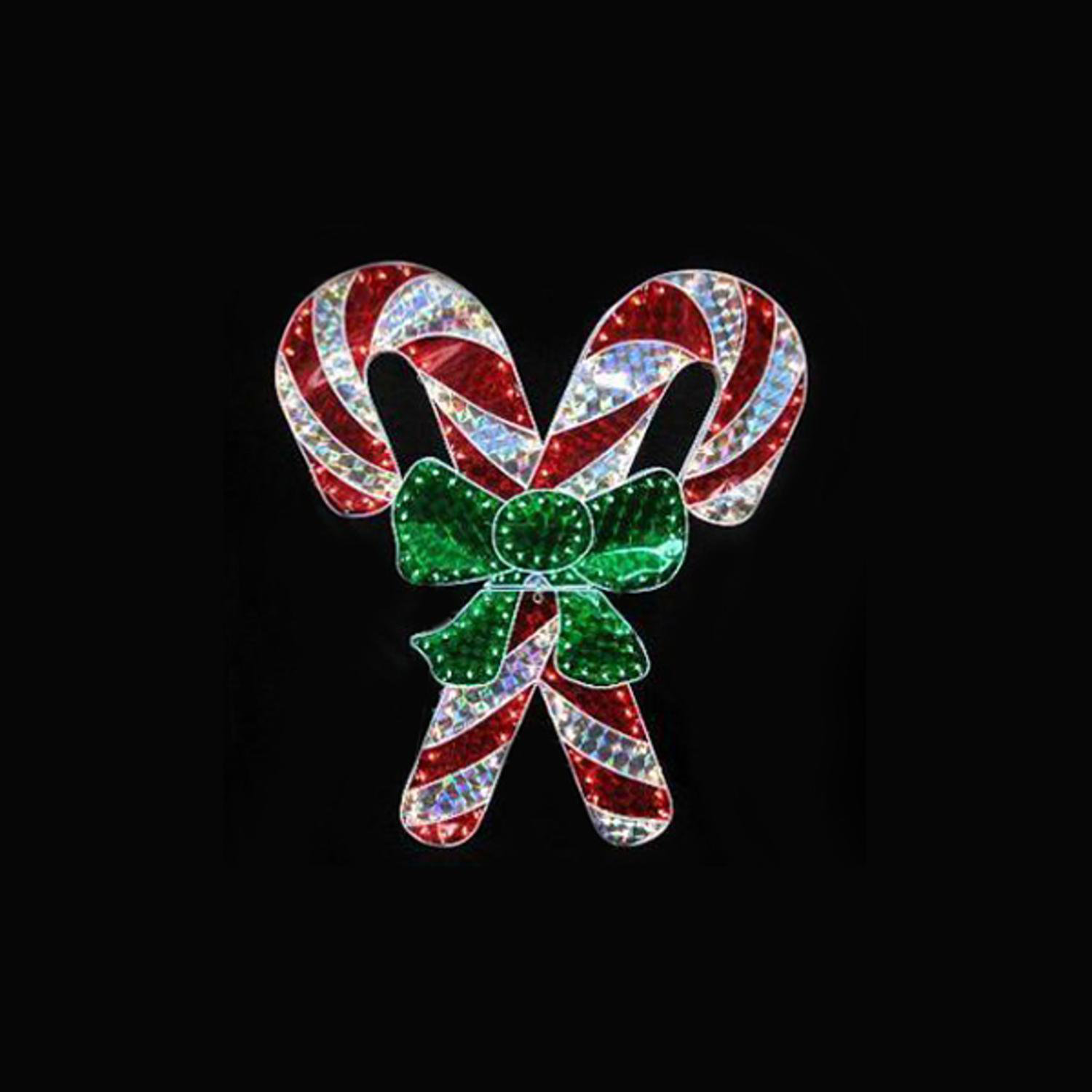 Northlight Seasonal Holographic Double Candy Cane Christmas Lighting ...