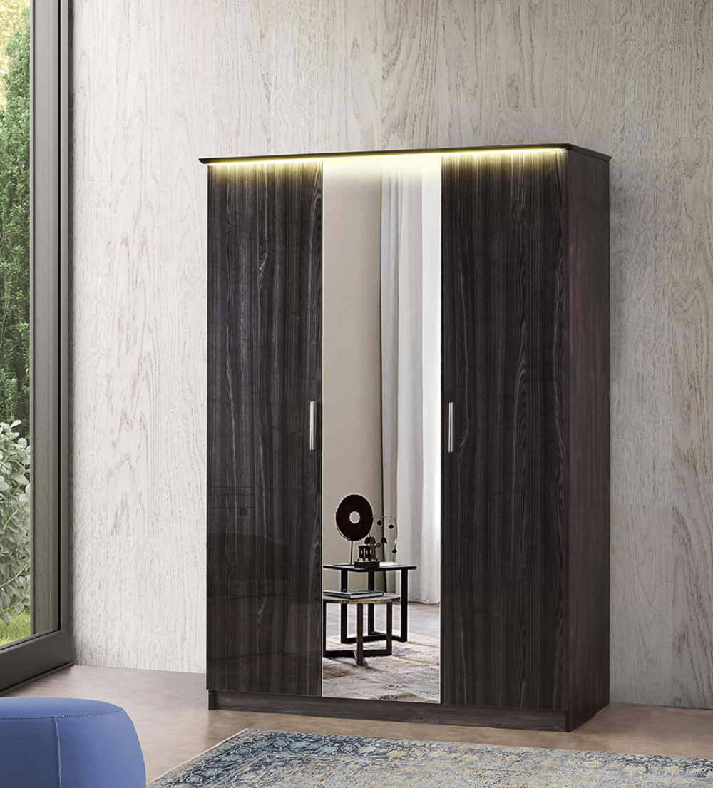 Latitude Run® Kaitlyn-Louise LED Freestanding Wardrobe Cabinet Mirrored ...