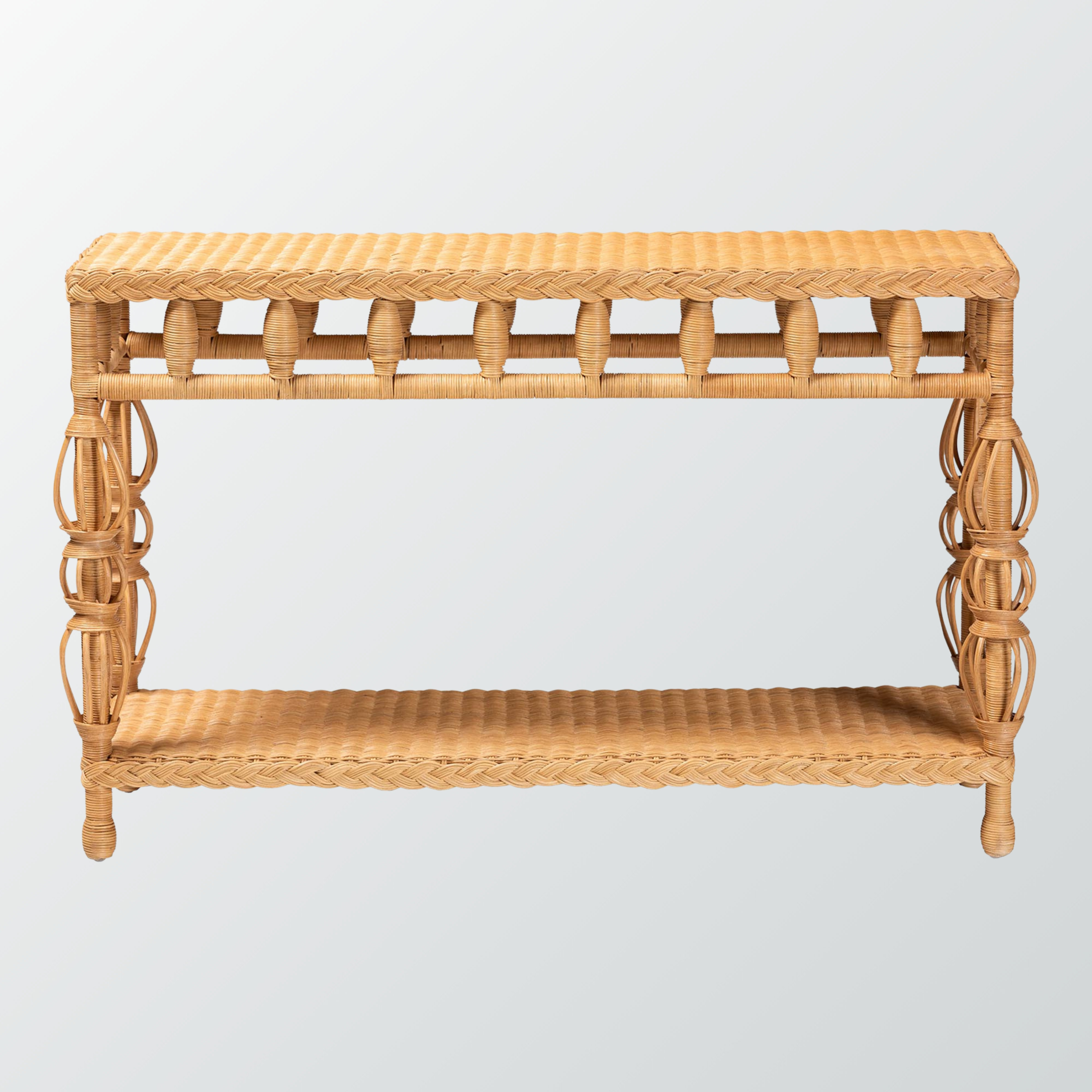 Dakota Fields Charlotte Handwoven Wicker Accent Table with Openwork ...