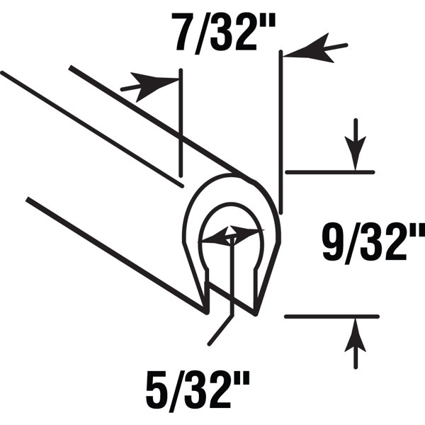 Prime-Line Track Repair Cap, Black Plastic, 120 in. Length (Single Pack ...