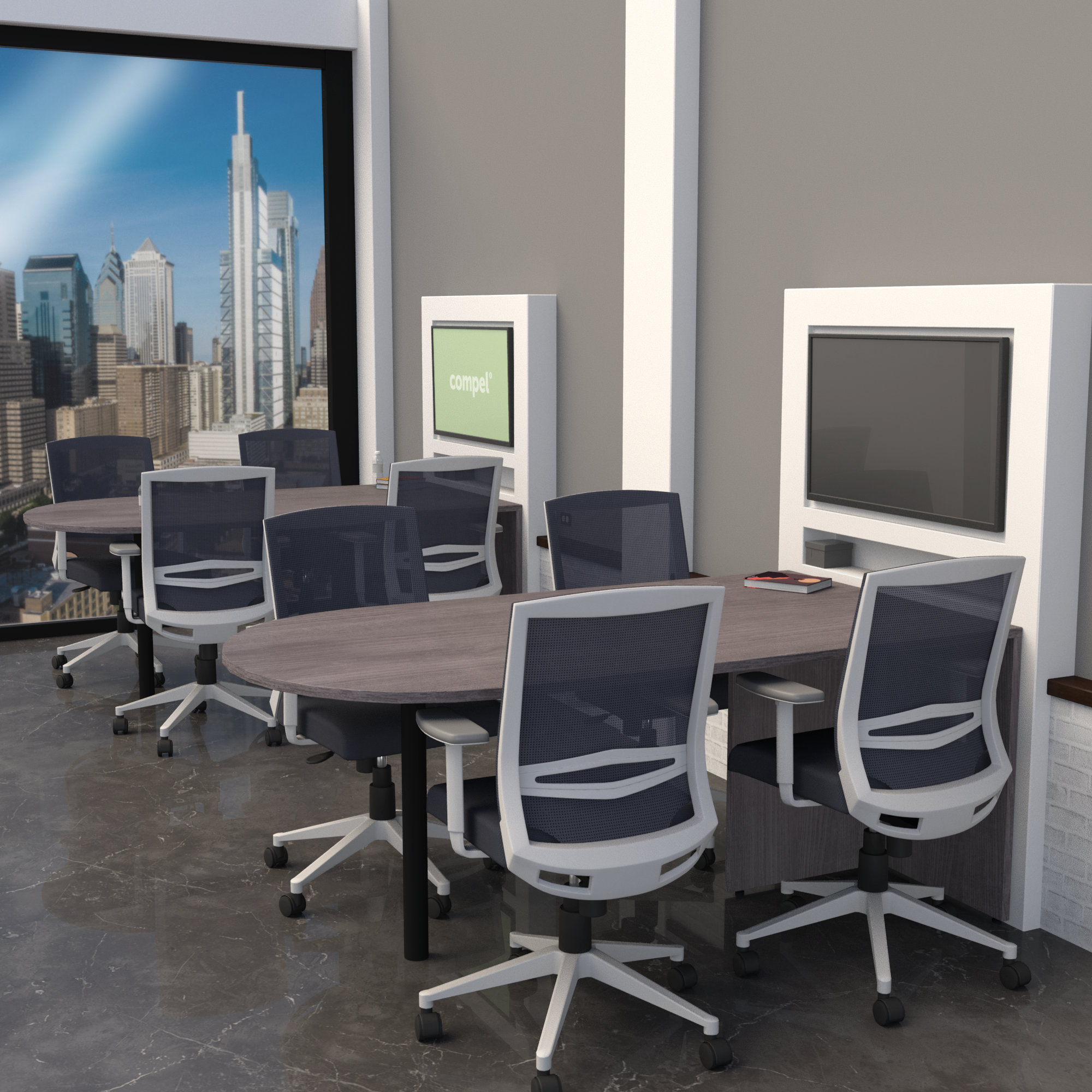 Compel Half-Round Meeting Table & Reviews | Wayfair