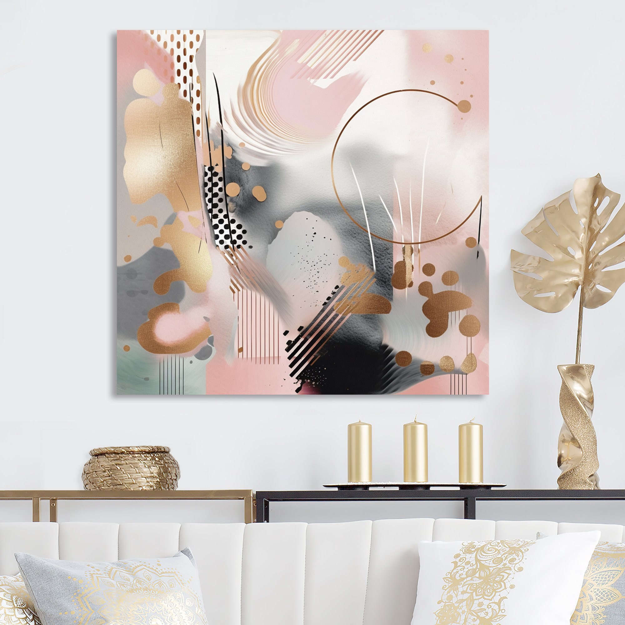 Mercer41 Pink Rosegold Stripes Complexity IV - Modern Shapes ...