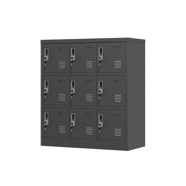 Inbox Zero 9 Door Locker, Employee Metal Locker Office Steel Gym Locker ...