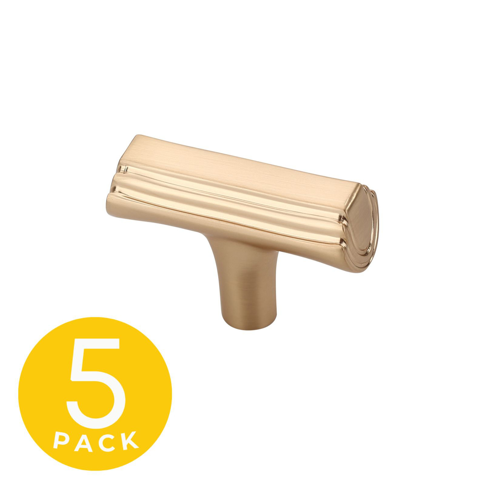 Sapphire Eclipse Series 1 in. Modern T-Shaped Cabinet Knob (5 Pack ...