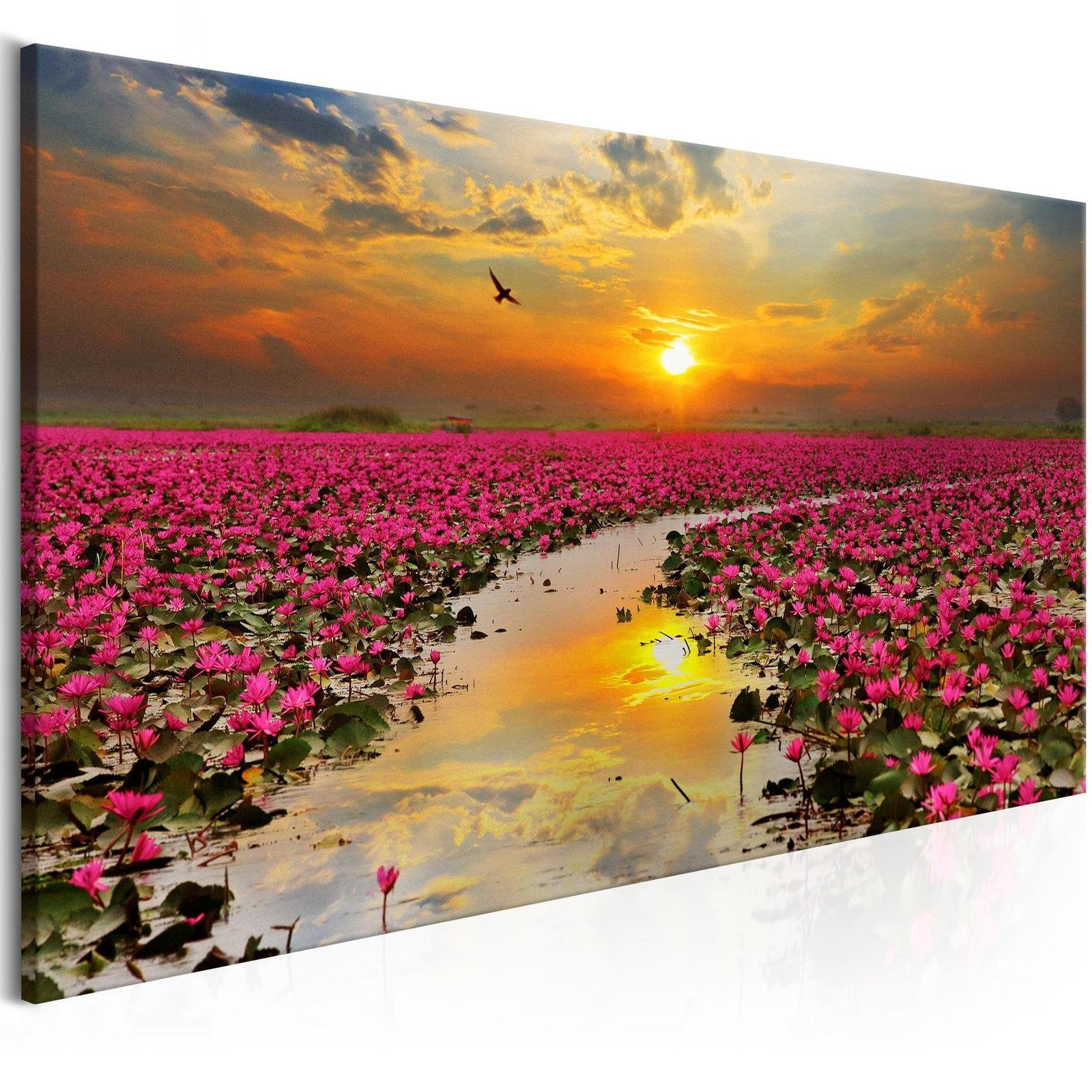 Latitude Run® Isgard Lily Field Narrow On Canvas Print | Wayfair
